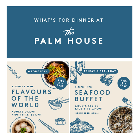The Palm House: Contemporary Buffet Dinner & Breakfast Townsville