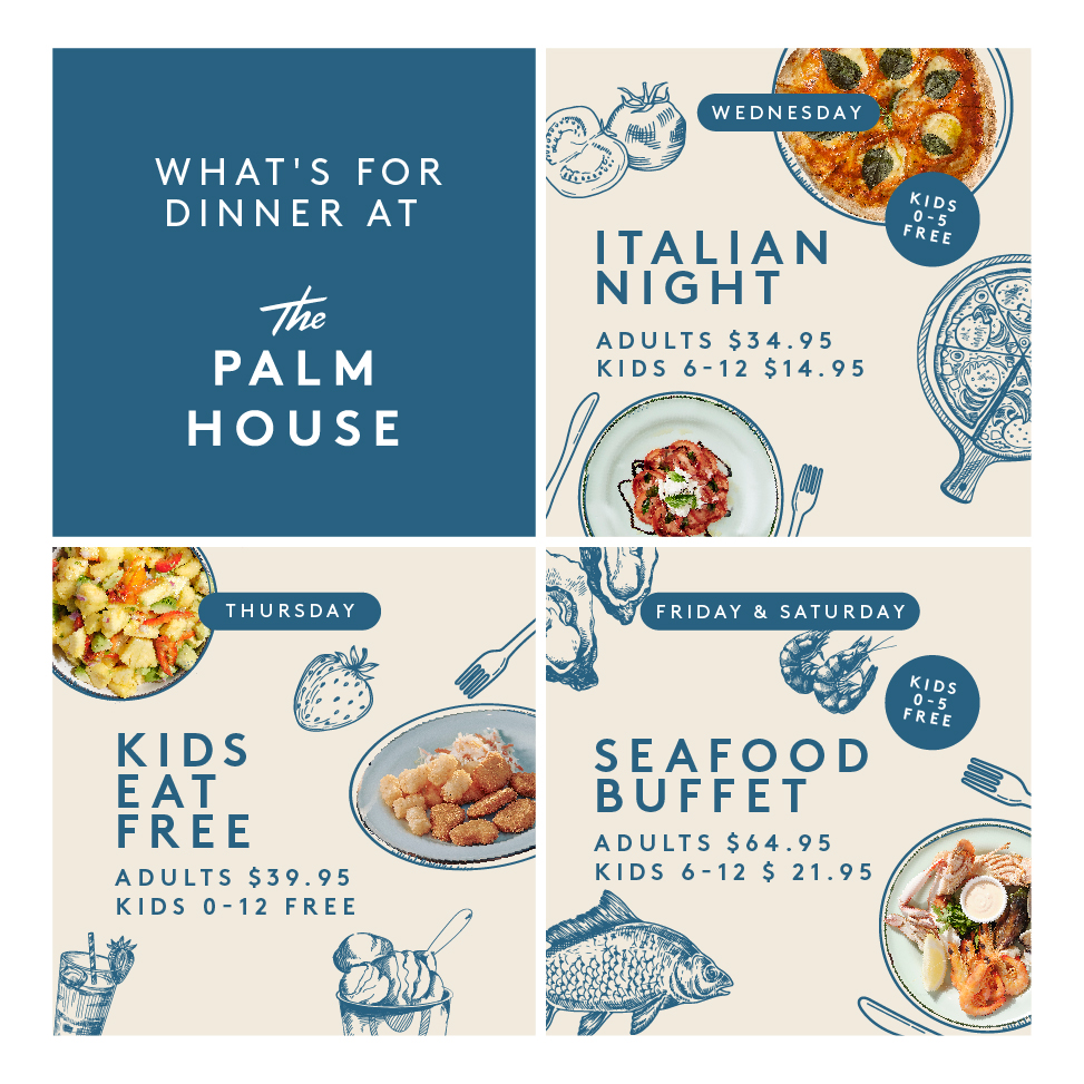 The Palm House: Contemporary Buffet Dinner & Breakfast Townsville